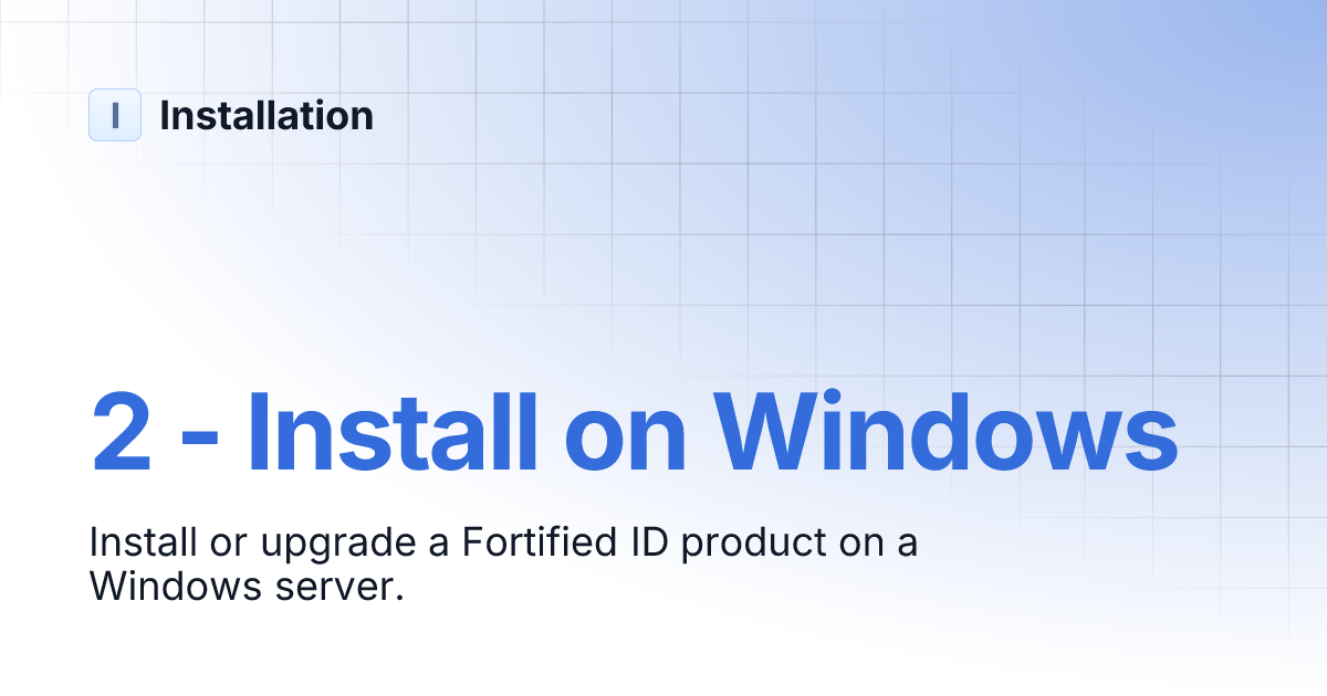 2 - Install on Windows | Installation